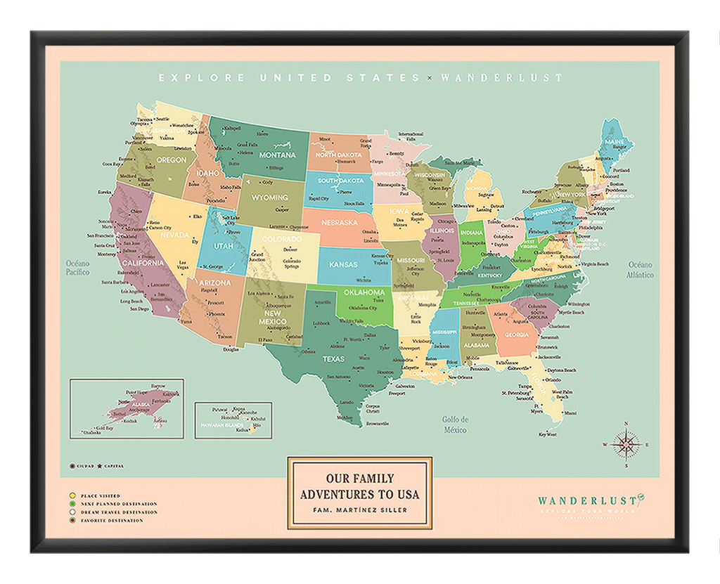 Mapa Estados Unidos - Original – Wanderlust Maps
