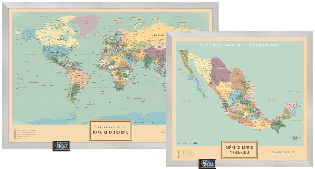 Mapas con pines: Kit "Edición Original" – Wanderlust Maps