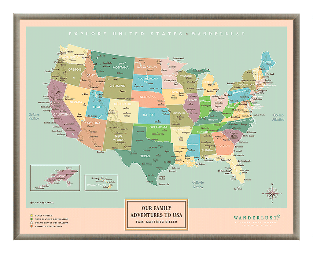 Mapa Estados Unidos - Original – Wanderlust Maps